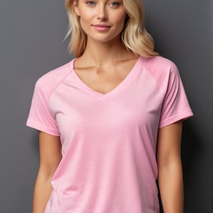 V-neck Raglan Sleeve T-shirt Sewing Pattern, Women's Relaxed Fit (PDF ...