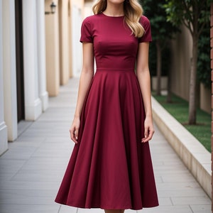 Round Neck Midi Summer Dress Sewing Pattern, Easy Dress Pattern ...