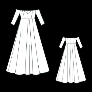 Off Shoulder Bridal Gown Sewing Pattern: XS-4XL (PDF Pattern) - Etsy