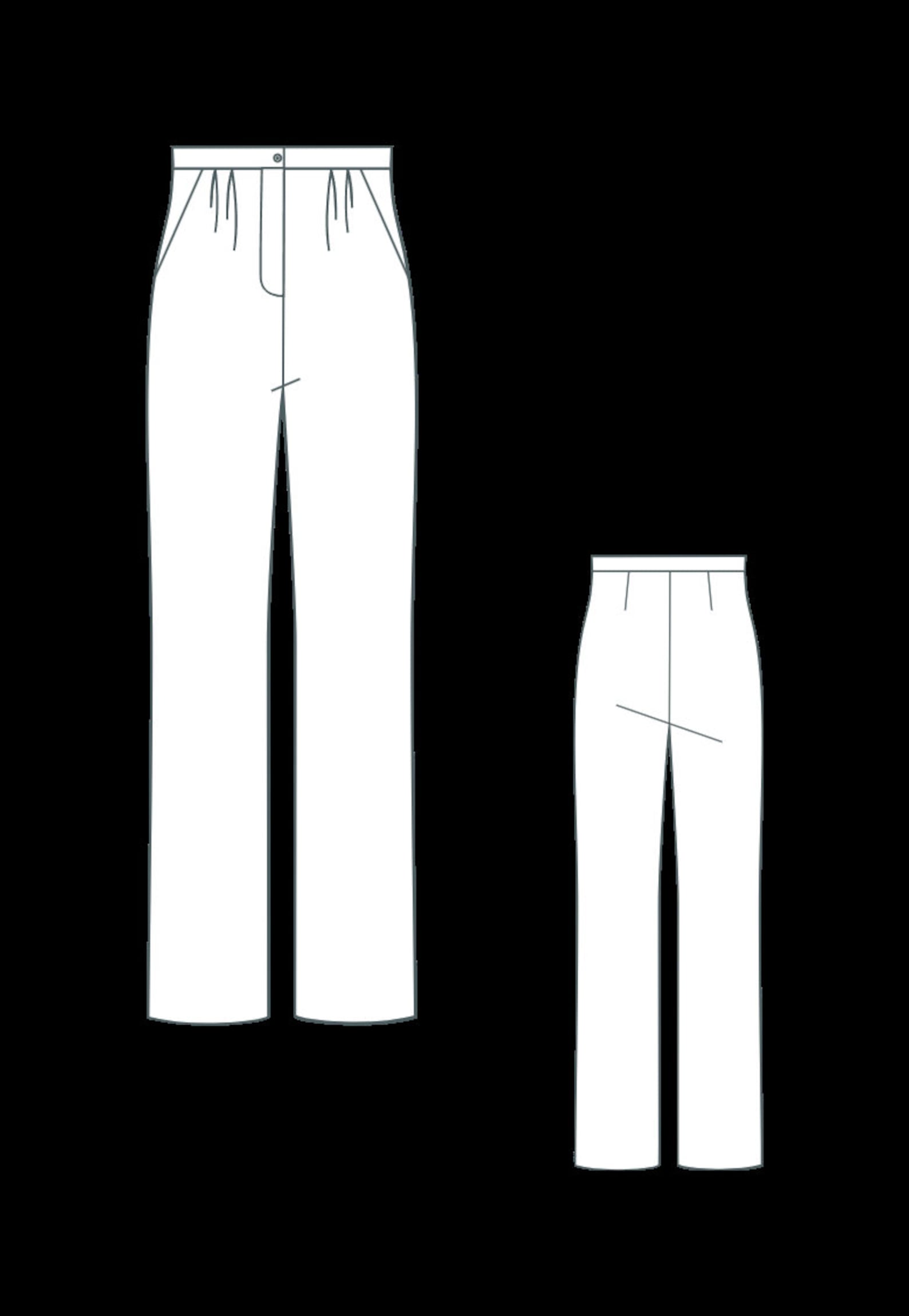 Straight Leg Pants Sewing Pattern, Double Pleat Pants, Trousers Pattern ...