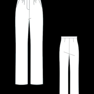 Straight Leg Pants Sewing Pattern, Double Pleat Pants, Trousers Pattern ...