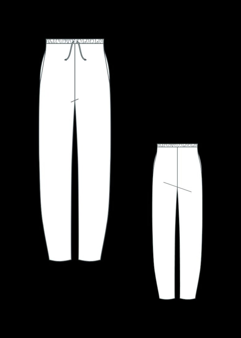 Barrel Leg Linen Pants Sewing Pattern, Women Elastic Waist Pants ...
