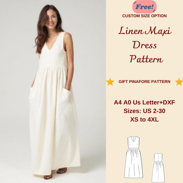 Linen Dress Pattern - Etsy