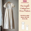 Linen Gathered Summer Dress Sewing Pattern, Short Sleeve Maxi Dress ...