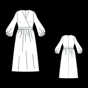 Gathered Midi Spring Dress Sewing Pattern, Sundress Pattern, Milkmaid ...