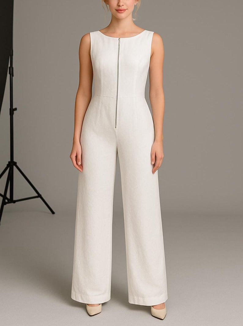 Boat Neck Linen Jumpsuit Sewing Pattern: Palazzo Style (XS-4XL) (PDF ...