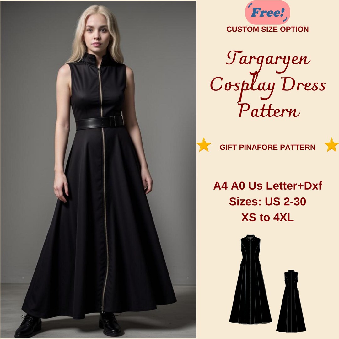Targaryen Cosplay Dress Sewing Pattern, Dragon Coat Sewing Pattern ...