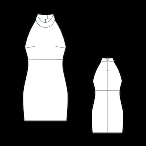 Halter Neck Evening Dress Sewing Pattern, Halter Neck Bodycon Dress ...