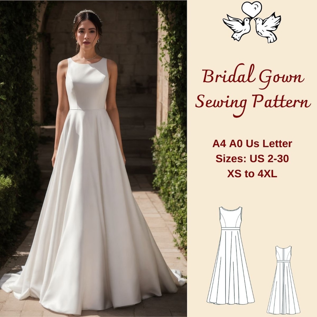 Bridal Gown Sewing Pattern, Cocktail Dress Pattern, Fairy Dress Pattern ...