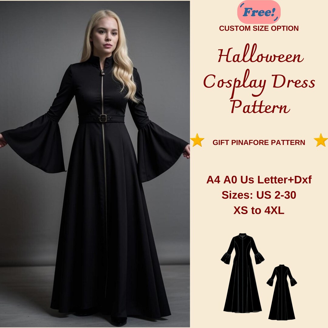 Cosplay Dress Sewing Pattern: Halloween, Targaryen, Gothic, Witch (XS ...