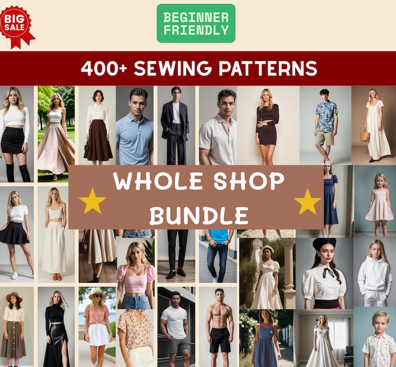 400+ Sewing Patterns Whole Shop Bundle, Women, Men, Kids (PDF) - Etsy