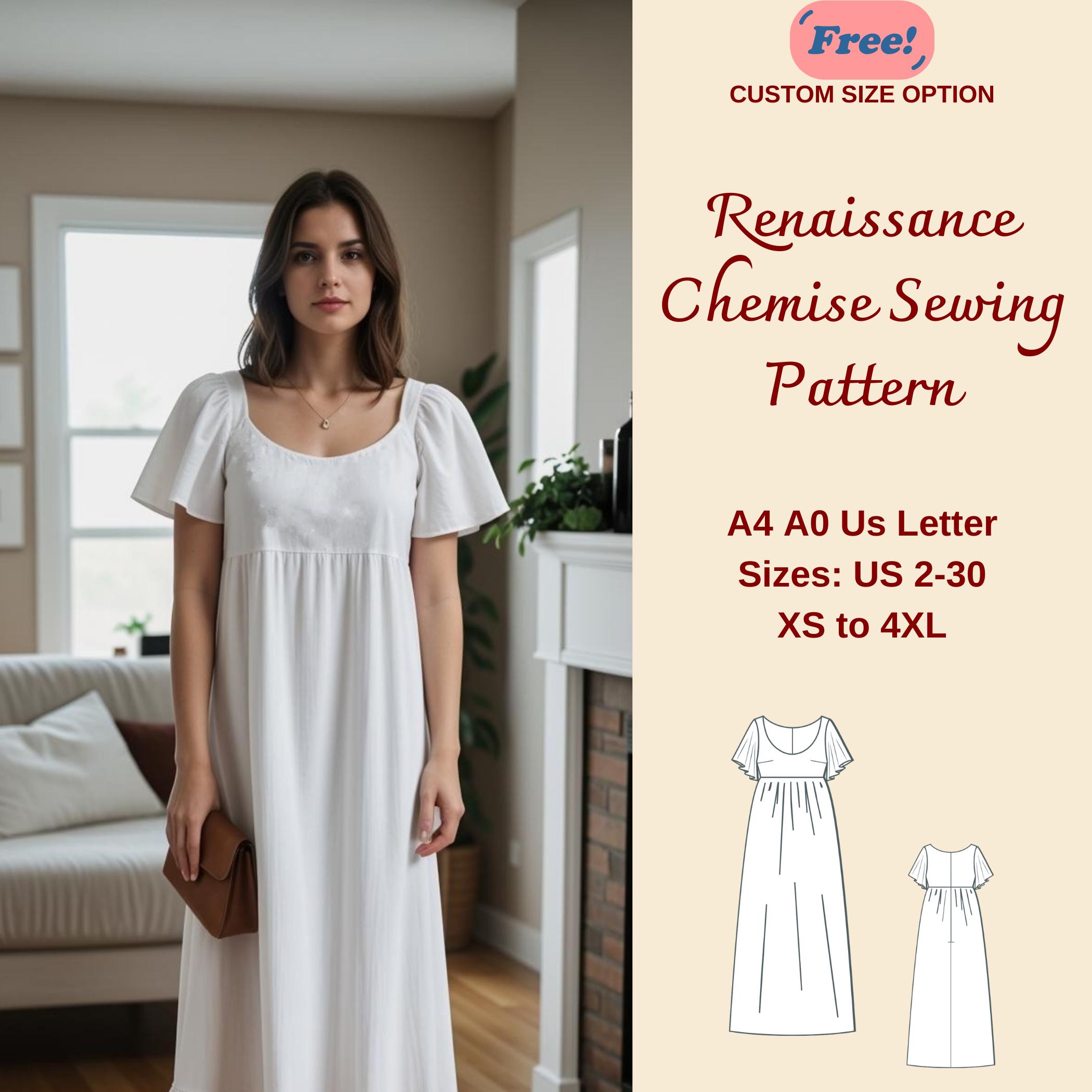 Chemise Sewing Patterns Bundle, Renaissance Chemise, Regency Chemise ...
