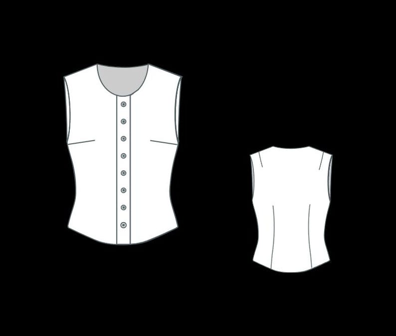 Sleeveless Linen Vest Sewing Pattern, Linen Top Pattern, Basic Top ...