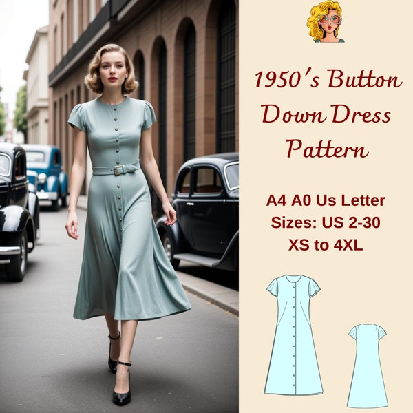 1950s Button Front Dresses - Etsy
