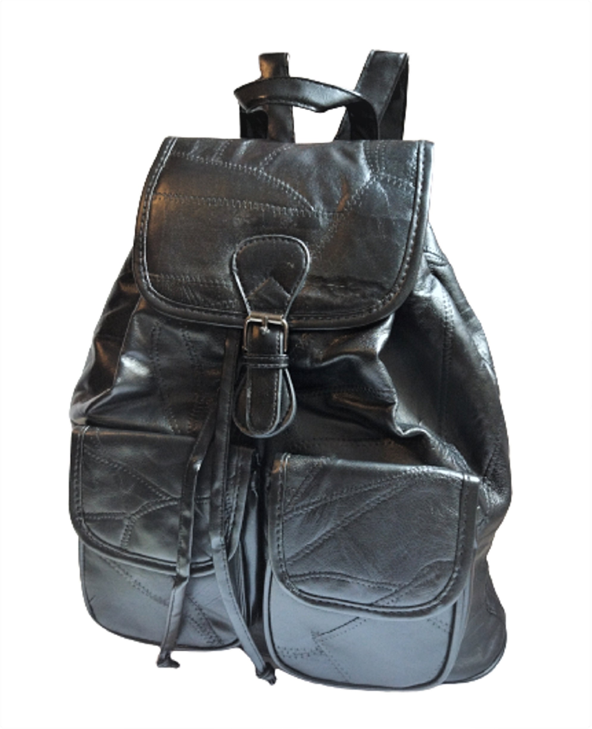 Vegan Leather Backpack, Black Women's Backpack, Black Backpack, Casual ...