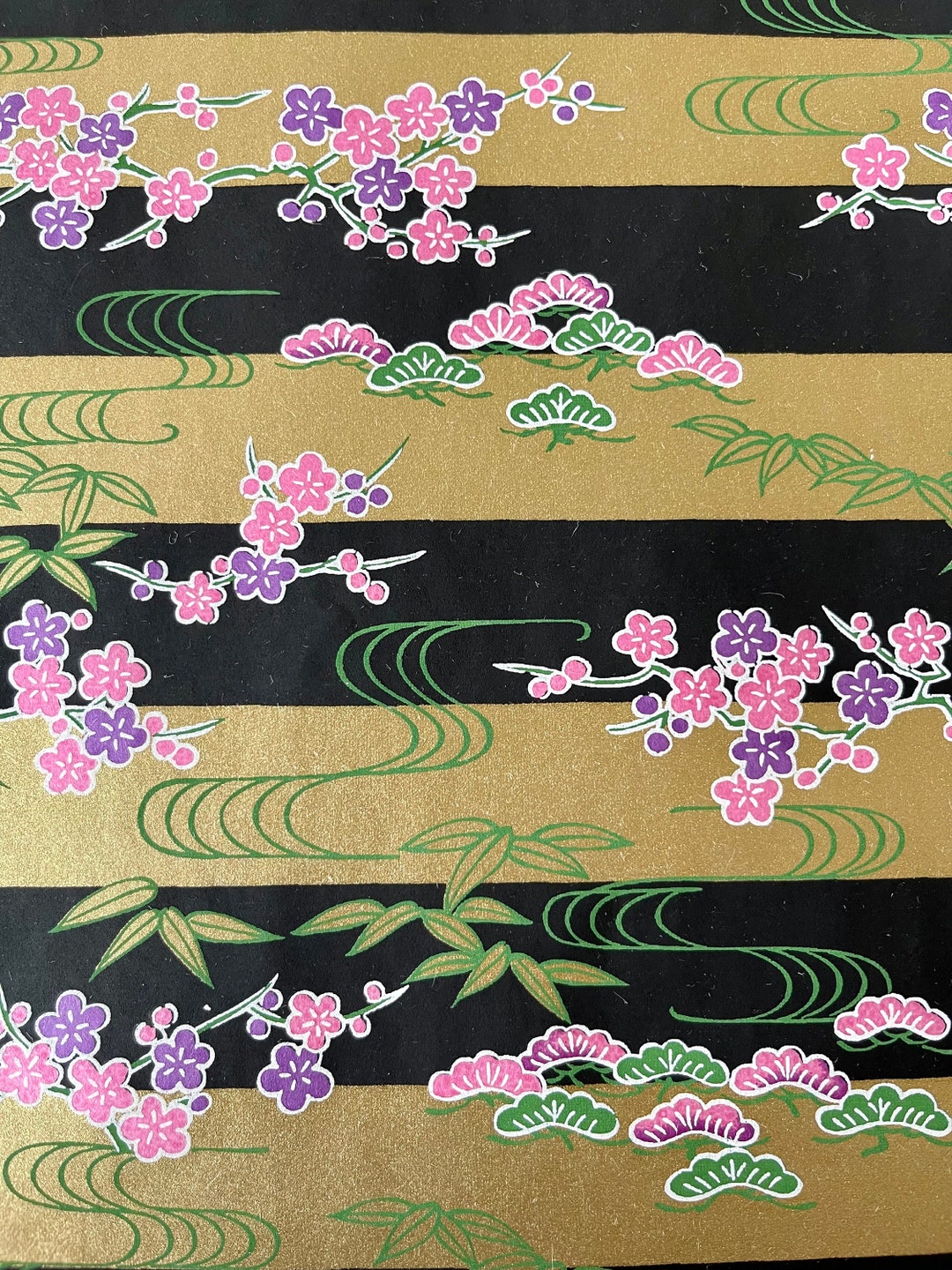 Origami -yuzen Washi -chiyogami -silk Screen Paper -craft Paper -various Sizes -(M) Ume Plum ...