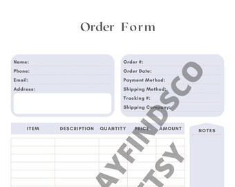 Editable Return Form Template, Printable Small Business Order Form ...
