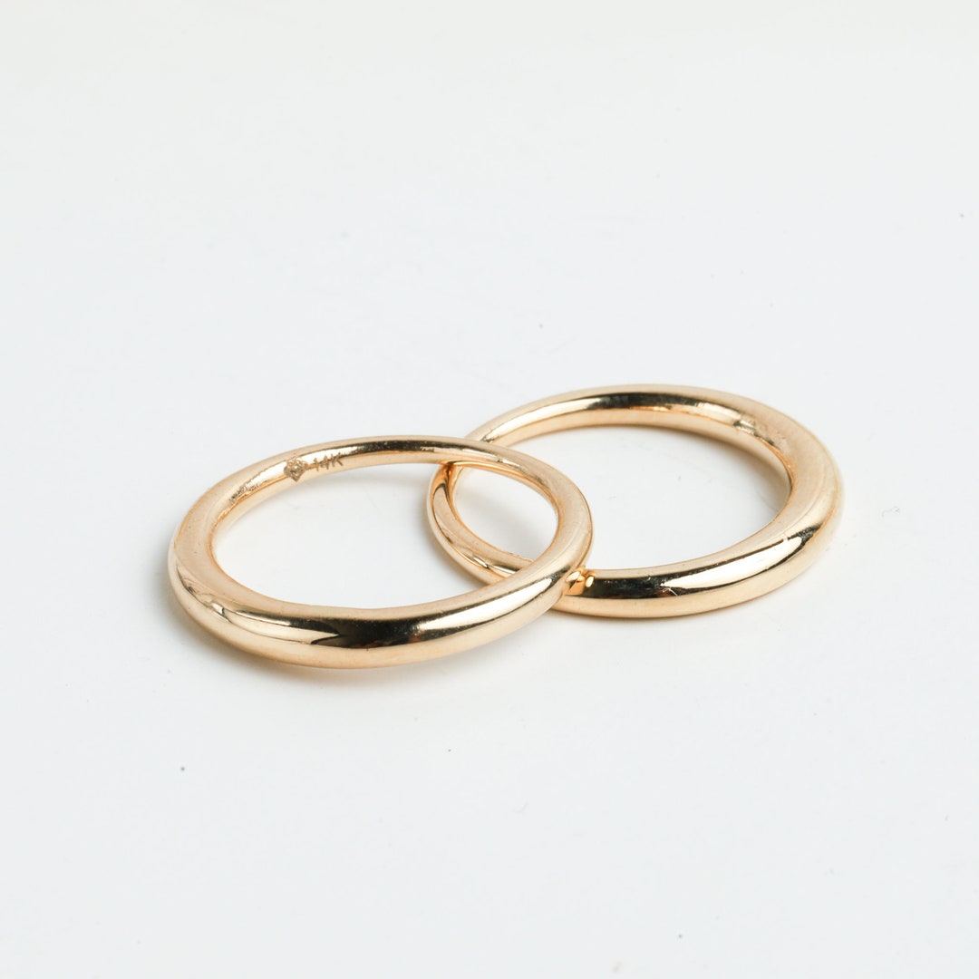 Silver Wedding Ring, Dome Wedding Stacking Ring, Dainty Minimalist Ring ...