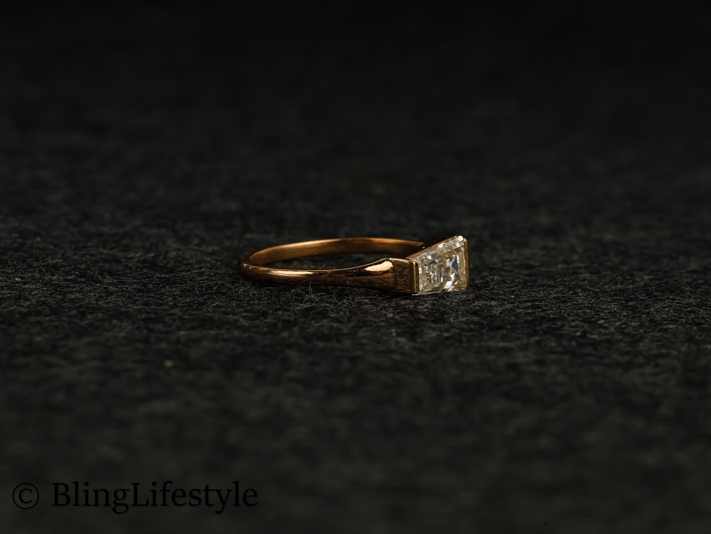 Lab Created Tapered Baguette Diamond Engagement Ring, 1 Carat Tapper ...