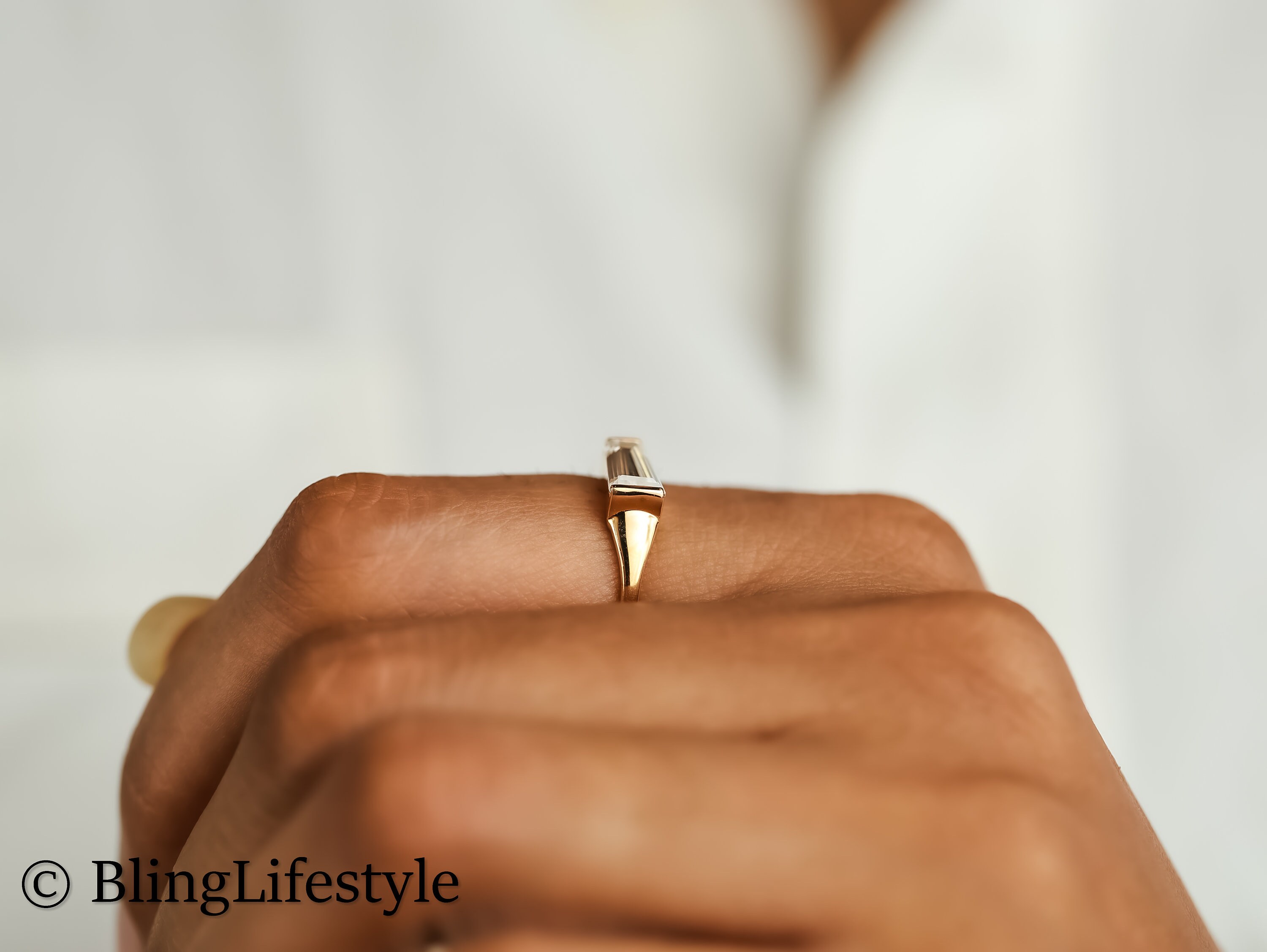 Lab Created Tapered Baguette Diamond Engagement Ring, 1 Carat Tapper ...