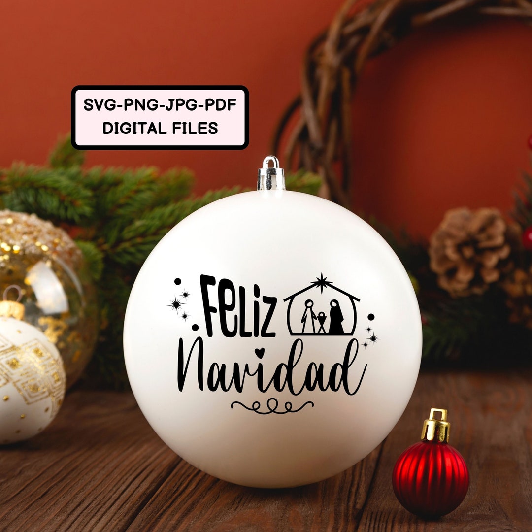 Feliz Navidad Spanish Christmas SVG PNG, Navidad Latina PNG, Navidad ...