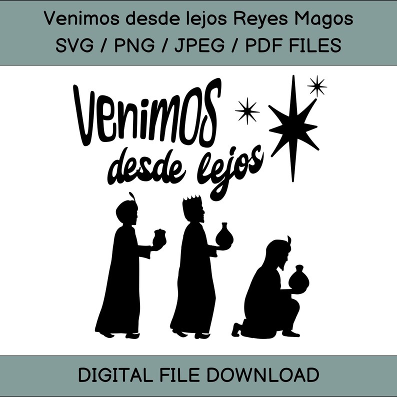 Spanish Christmas Reyes Magos SVG PNG, Navidad Latina PNG, Three Kings ...