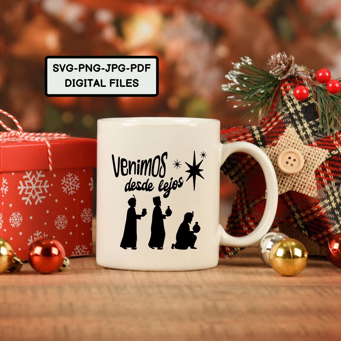 Spanish Christmas Reyes Magos SVG PNG, Navidad Latina PNG, Three Kings ...