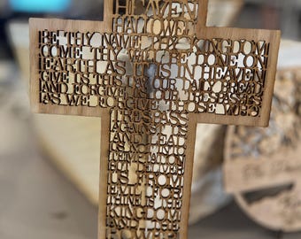 Our Father Cross in English - Etsy