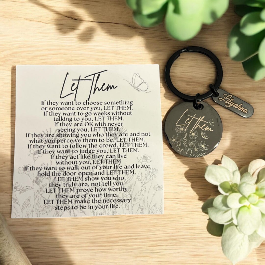 Let Them Keychain Gift Present Girlfriend Wife Boyfriend Husband ...