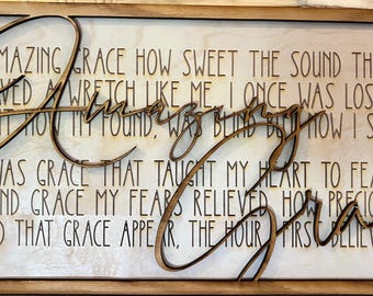 Amazing Grace Wood Sign - Etsy