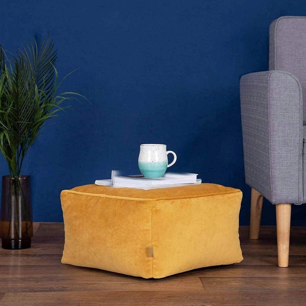 Square Velvet Pouf Velvet Ottoman Pouf Pouf Ottomane Floor - Etsy
