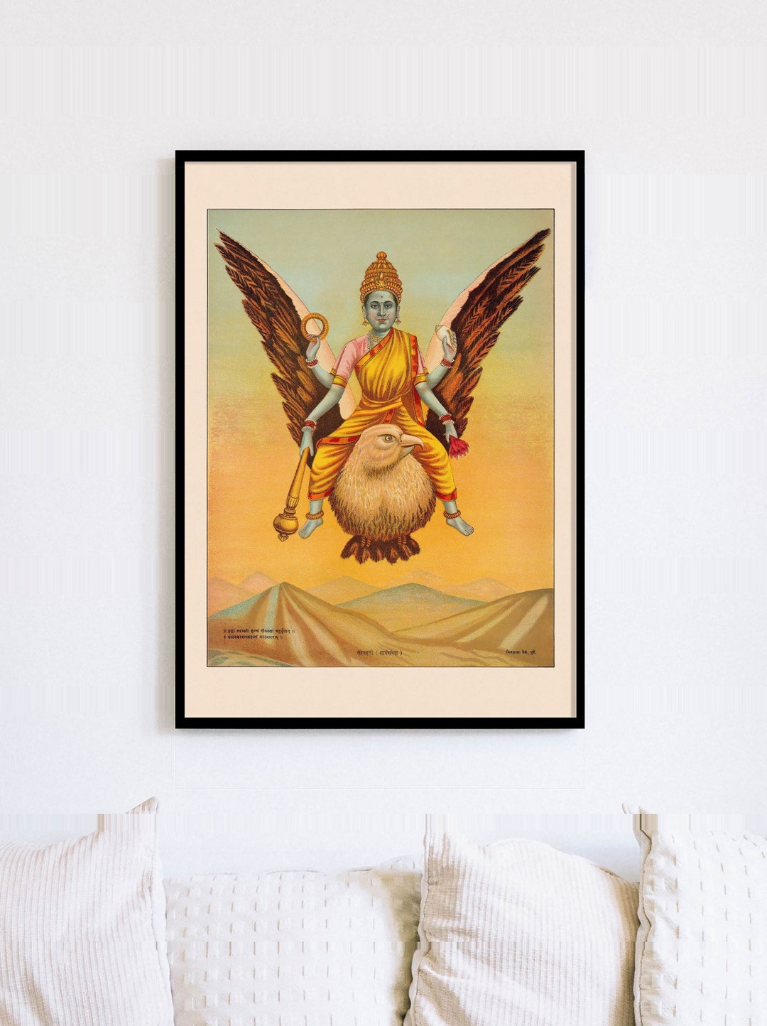 Hindu Goddess Saraswati Printable Wall Decor Instant Digital Download ...