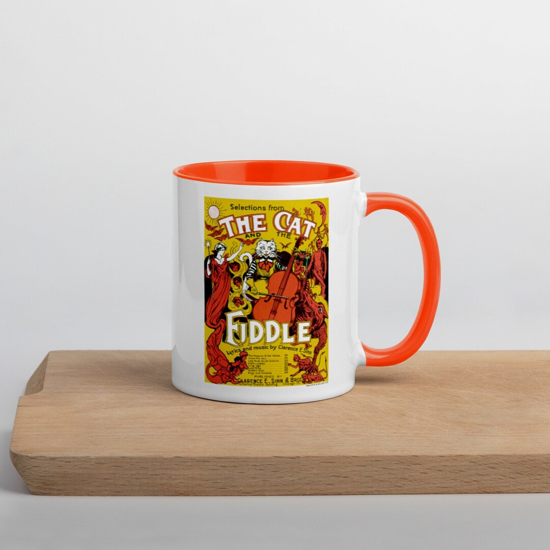 The Cat and Fiddle Sheet Music Mug With Color Inside Nursery Rhyme With ...