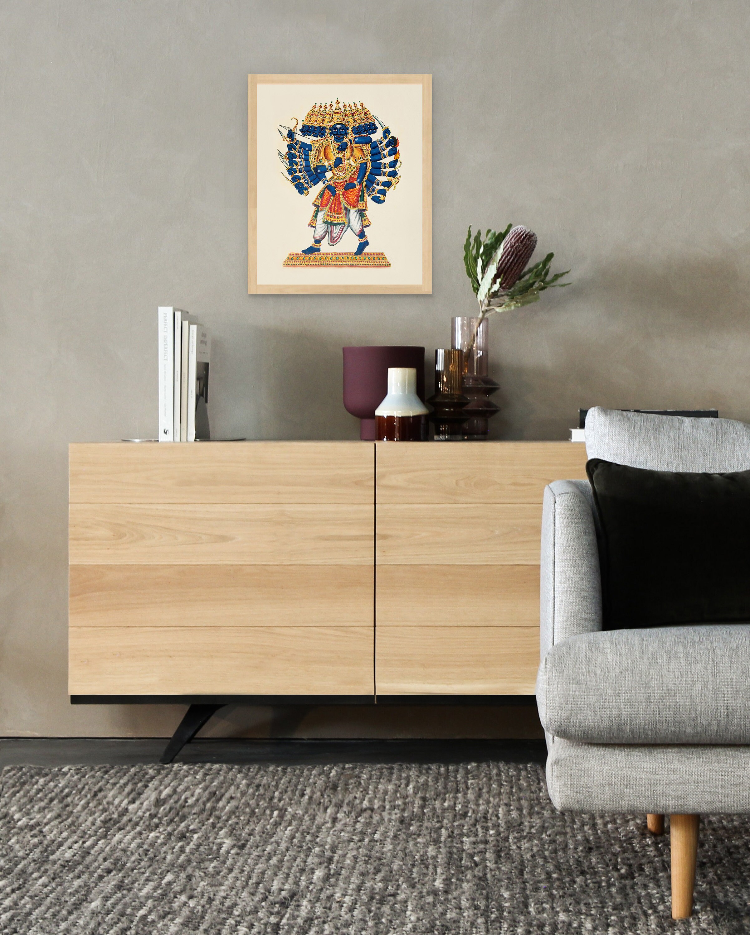 Hindu God Ten Faced Ravana Dasamukha | Printable Wall Decor | Instant ...