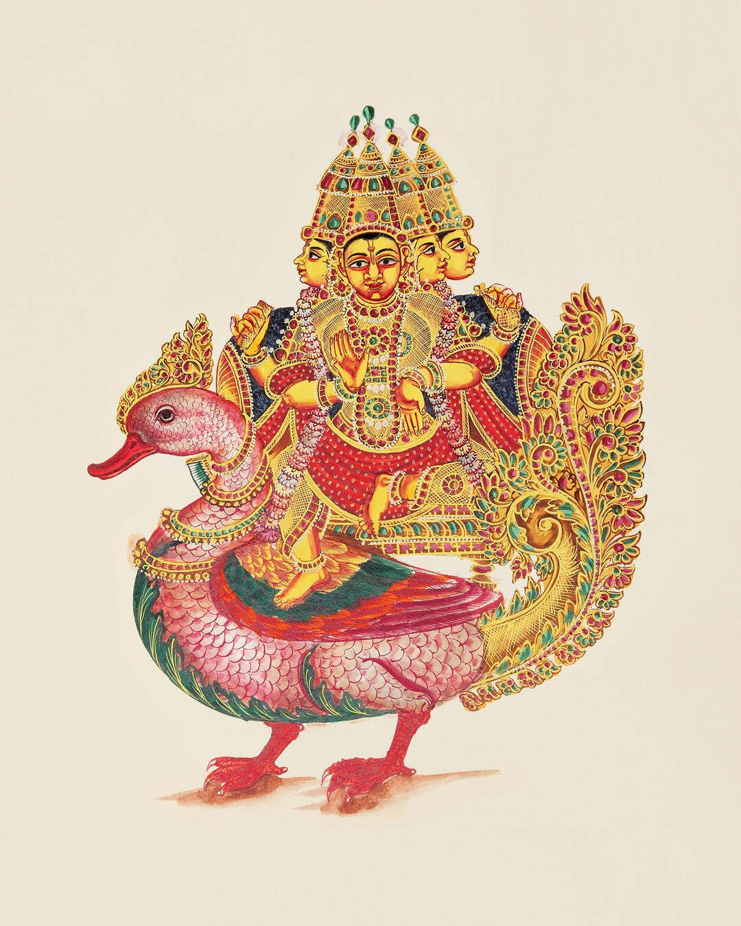 Hindu God Brahma & Hamsa | Printable Wall Decor | Instant Digital ...