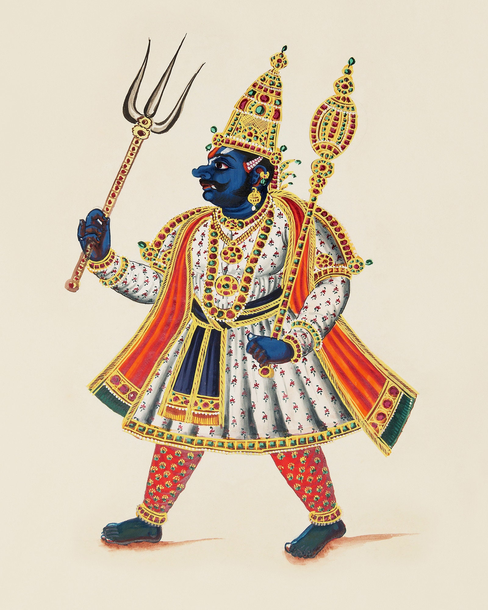 Hindu God Kumbhakarna With Trident | Printable Wall Decor | Instant ...