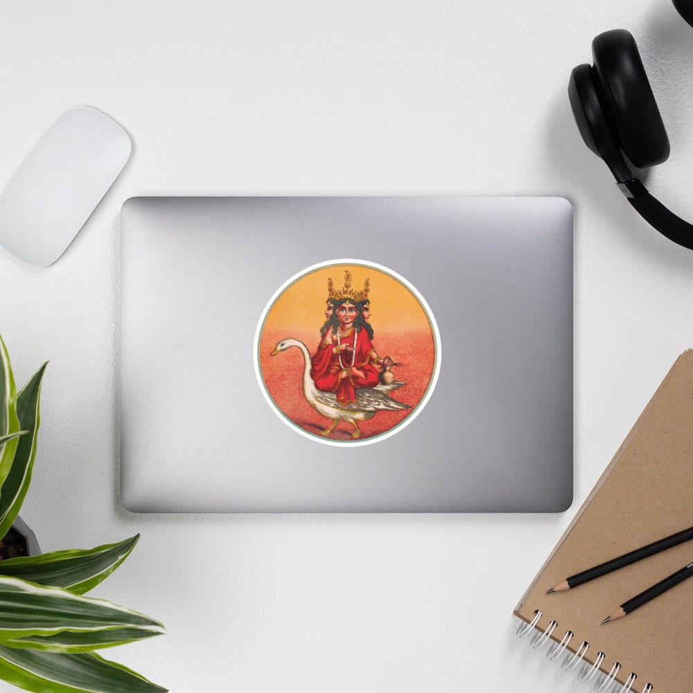 Hindu Goddess Brahmani Hamsa Sticker | 1880-1890 Retro Calcutta Kolkata ...