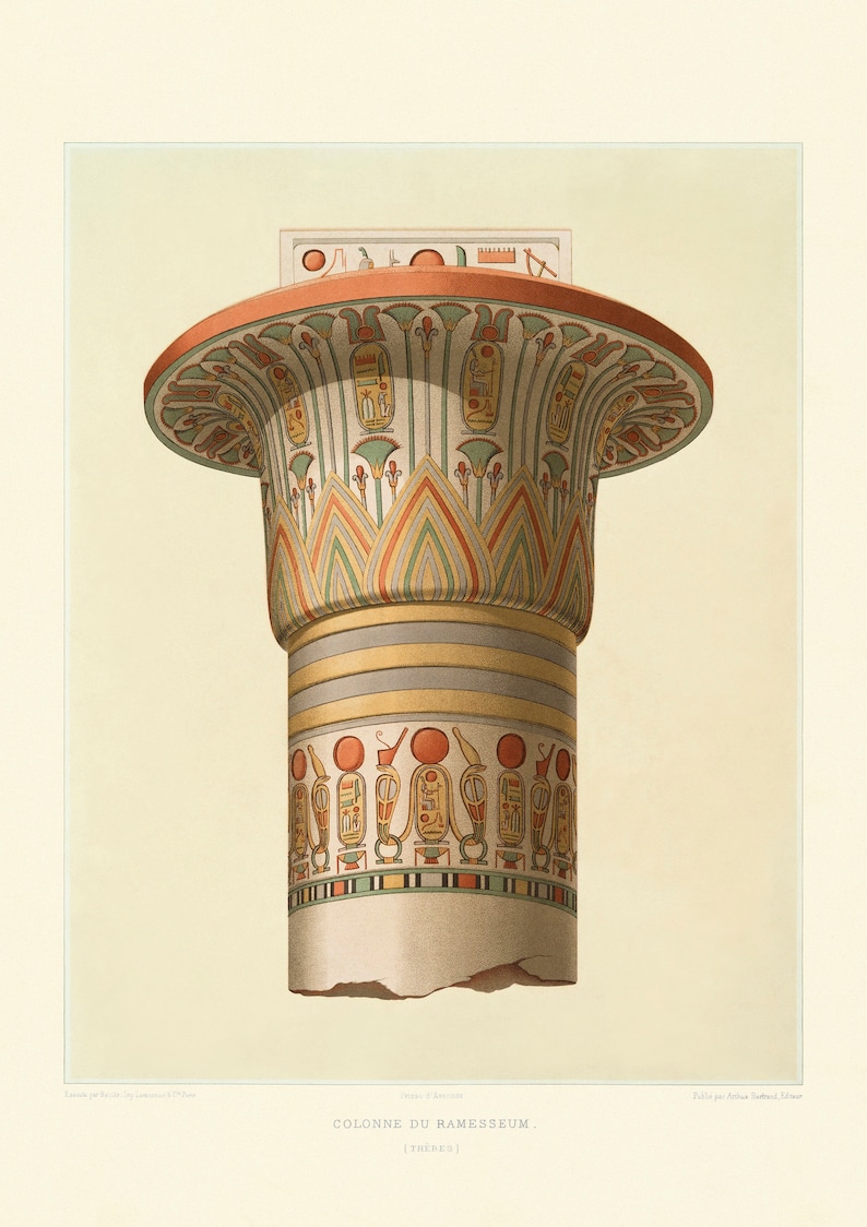 Ramesseum Column Capital Detail Instant Download Printable Wall Art ...