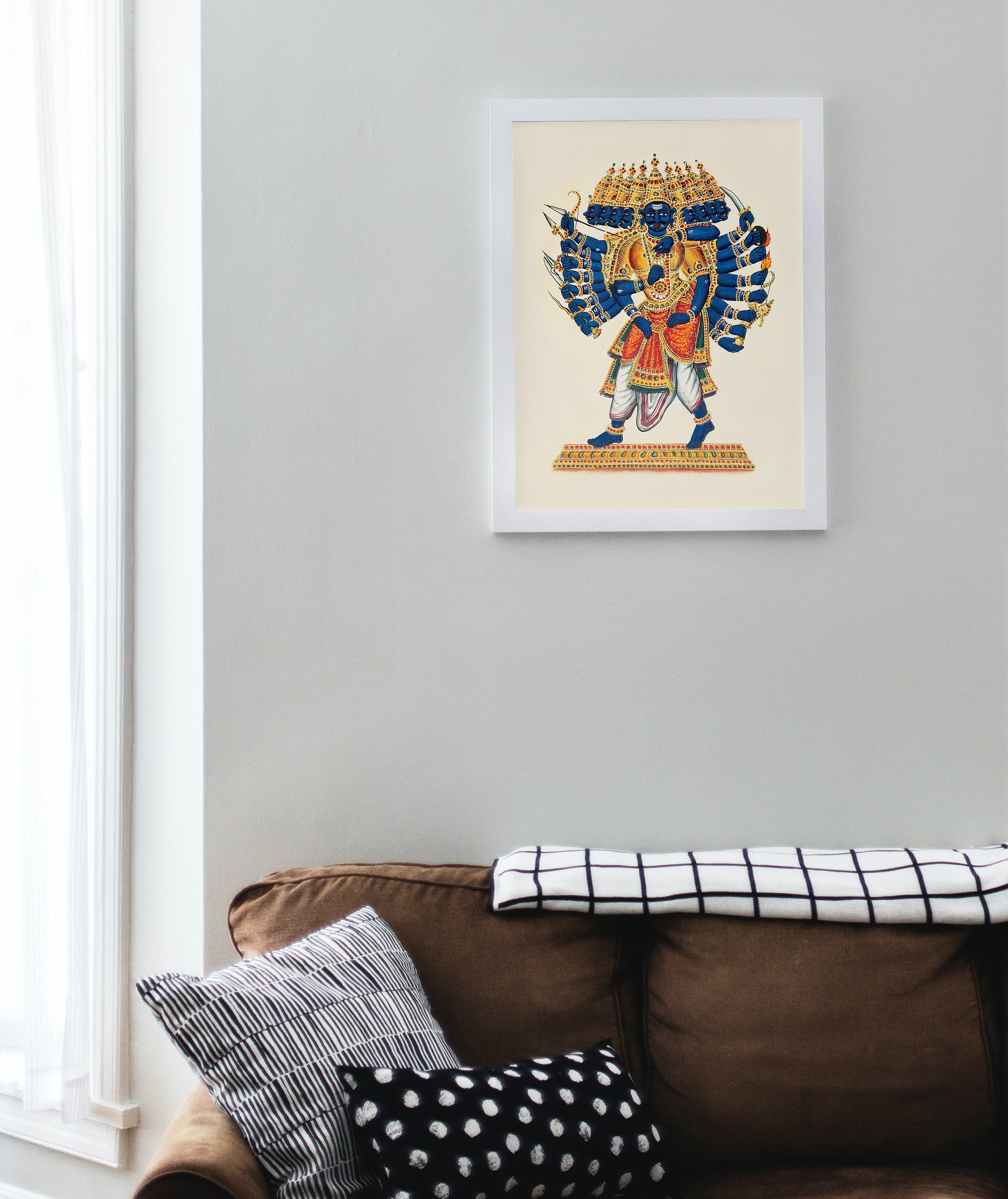 Hindu God Ten Faced Ravana Dasamukha | Printable Wall Decor | Instant ...