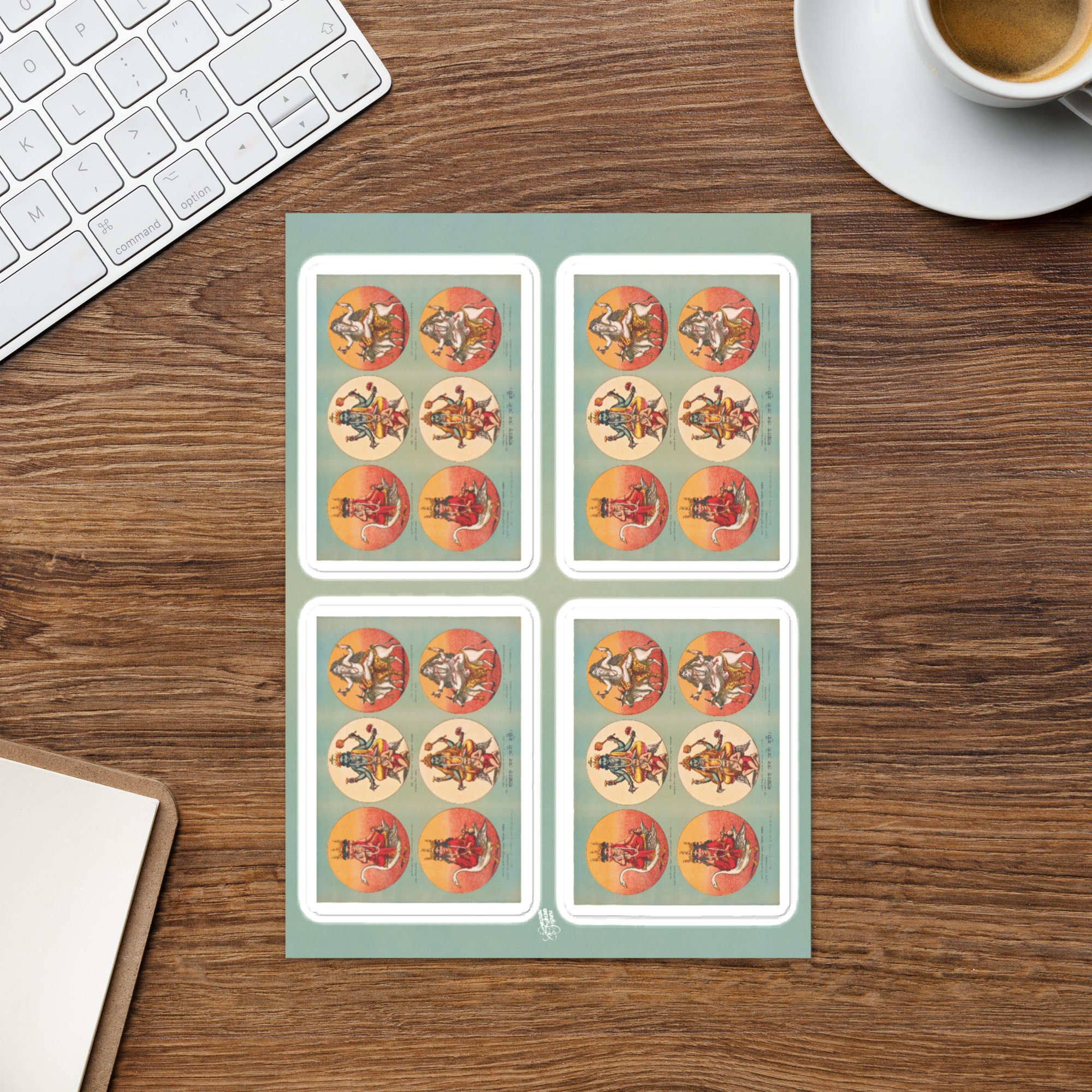 8" X 6" Hindu Gods and Goddesses Sticker Sheet | Calcutta Kolkata India ...