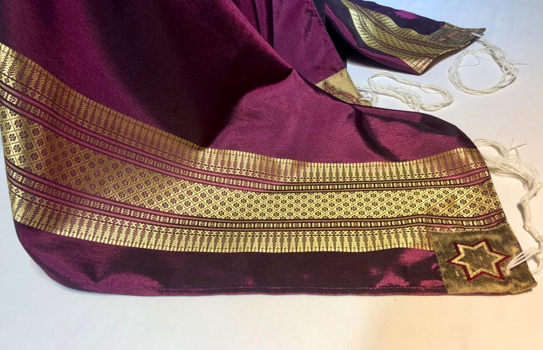 Burgundy and Gold Unique Tallit - Etsy