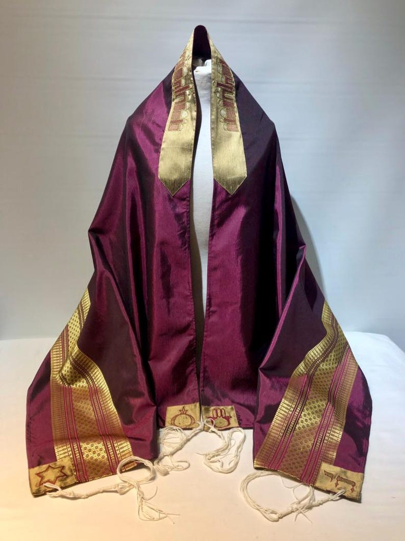 Burgundy and Gold Unique Tallit - Etsy