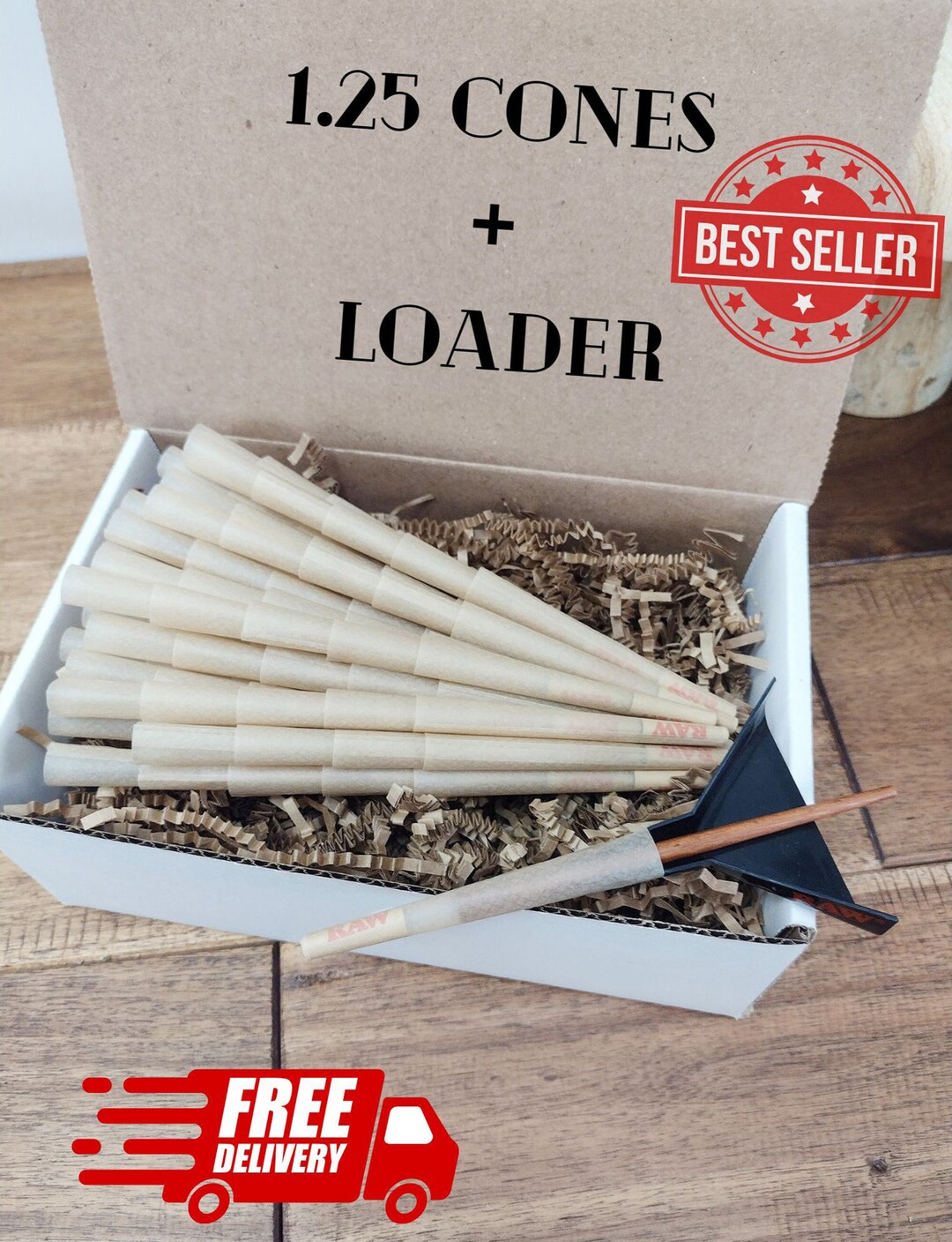 Classic 1 1/4 Cones + Loader 100 Count | Pre Rolled Paper With Tips ...