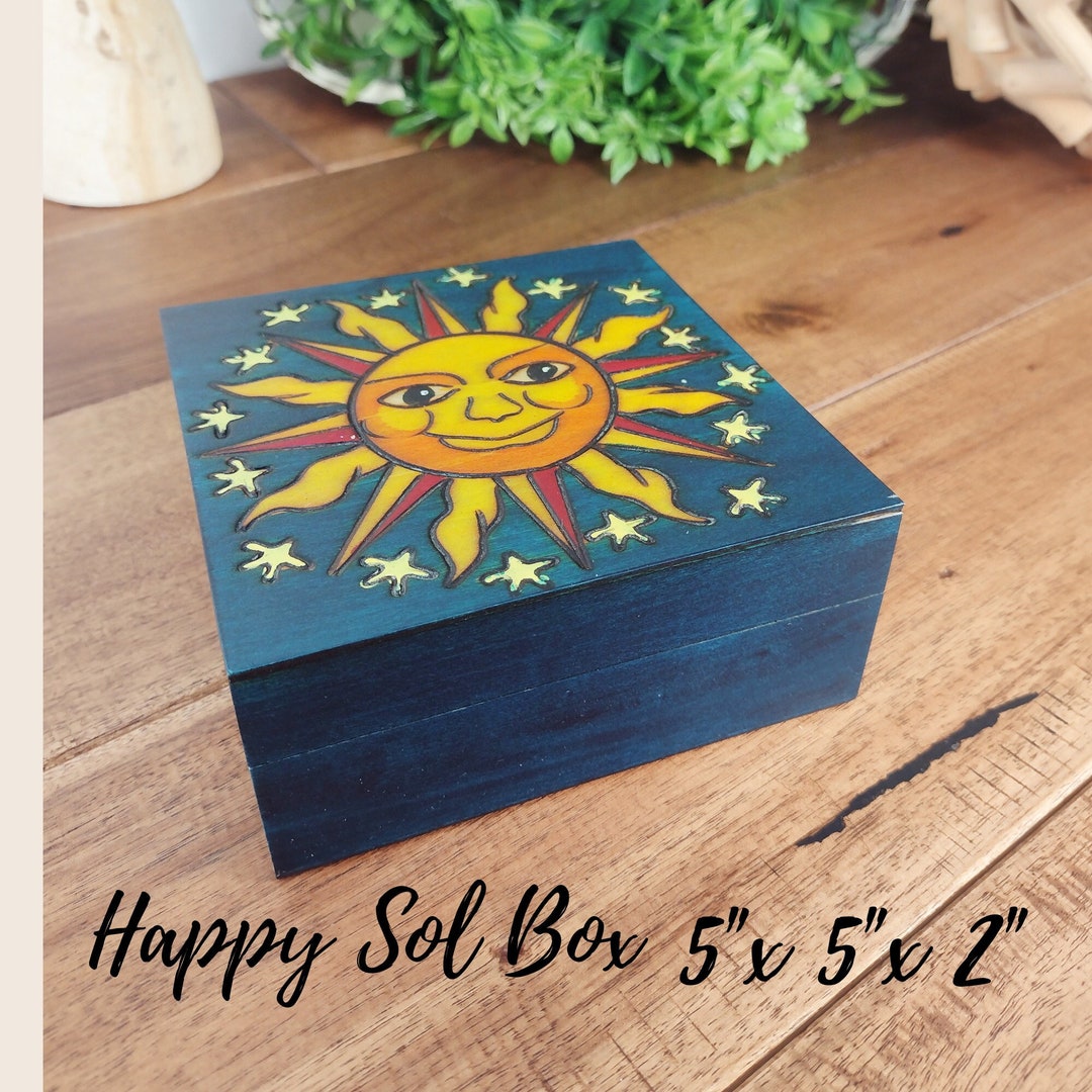 Happy Sol Box Box BLUE Jewelry Chest Box, Keepsake Box, Memory Box ...