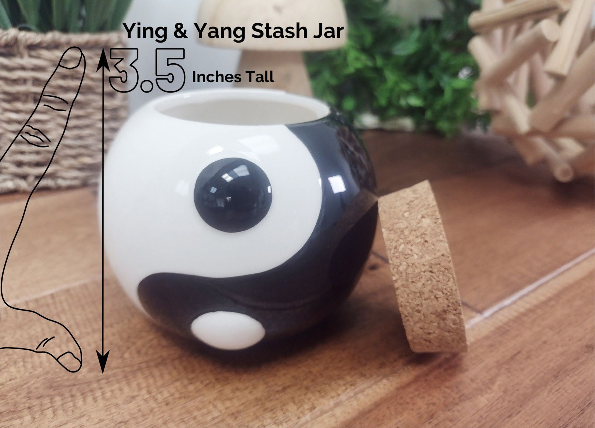 Yin Yang Ceramic Stash Jar 3.5 /ceramic Jar/ Storage - Etsy