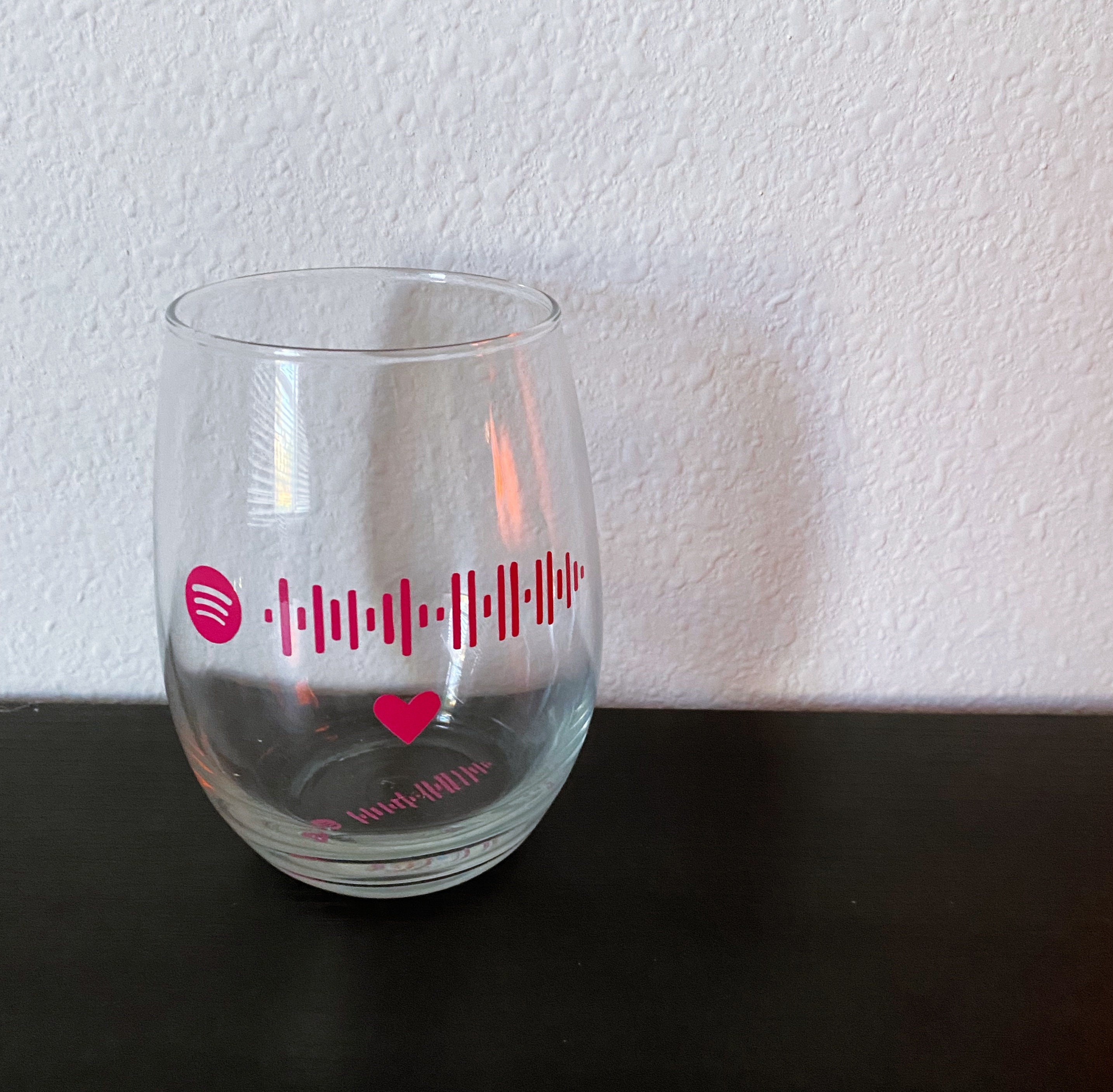 custom song code wine glass spotify code wine glass stemless wine glass ...