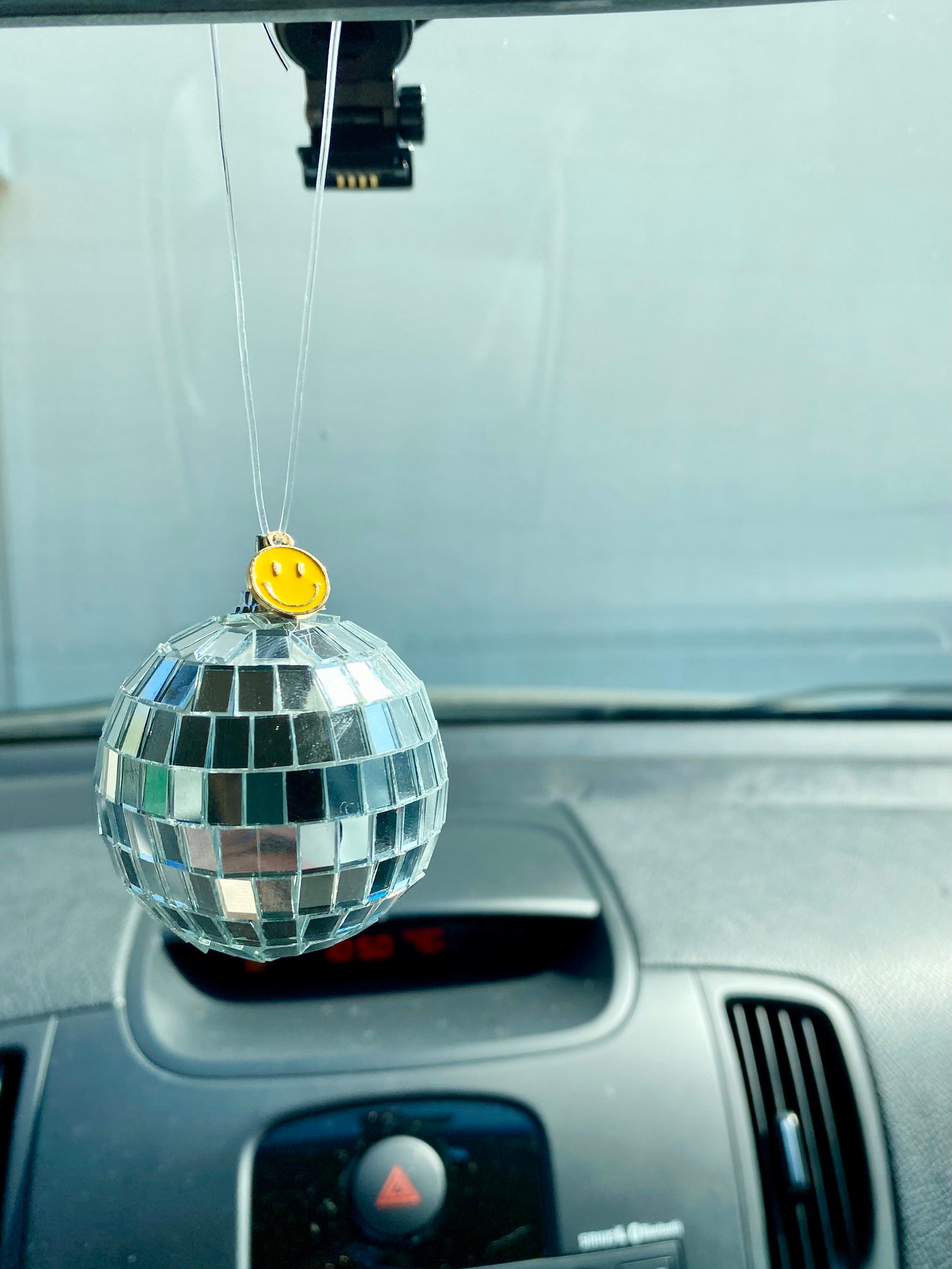 Disco Ball Car Charm, Disco Rearview Hanger, Trendy Rear View Mirror ...