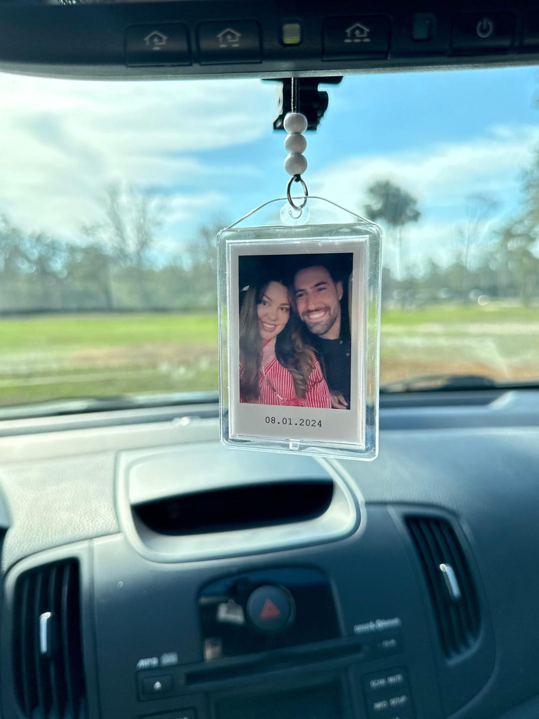 Couples Gift Double Sided Photo Car Charm, Custom Car Hanging Decor ...