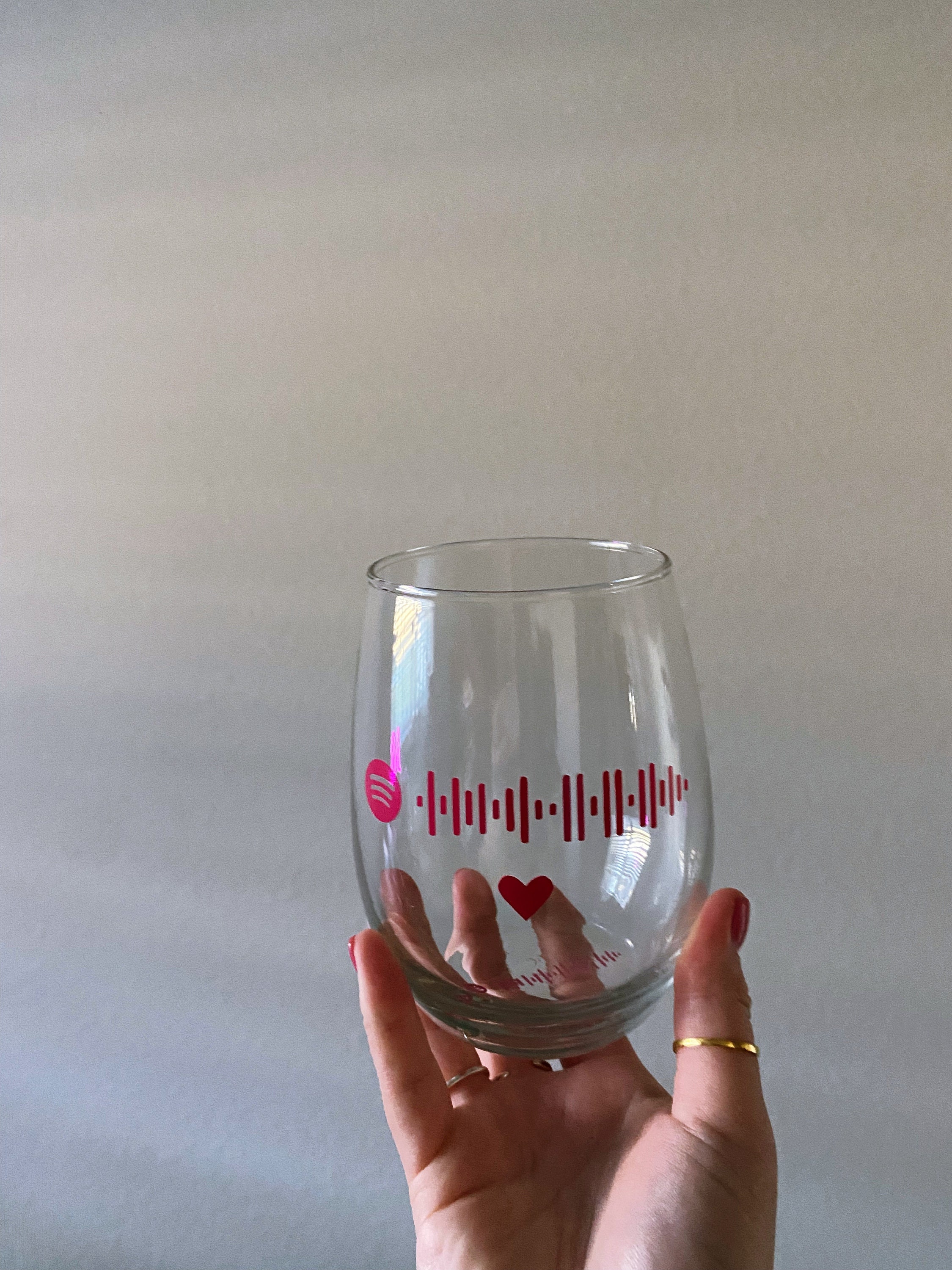custom song code wine glass spotify code wine glass stemless wine glass ...