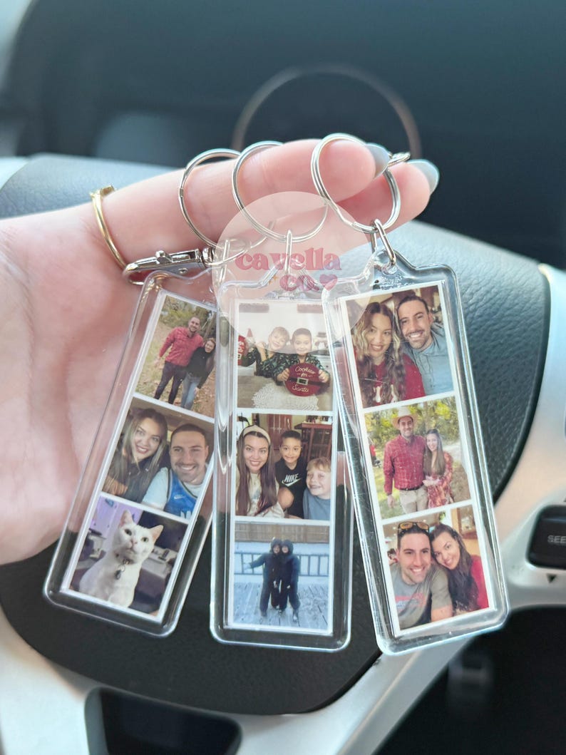 Mini Photo Booth Strip Keychain, Personalized Photo Keychain, Custom ...